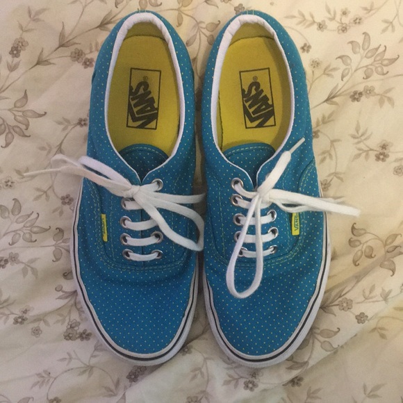 Vans | Shoes | Vans Turquoise Yellow Polka Dots Sneakers | Poshmark